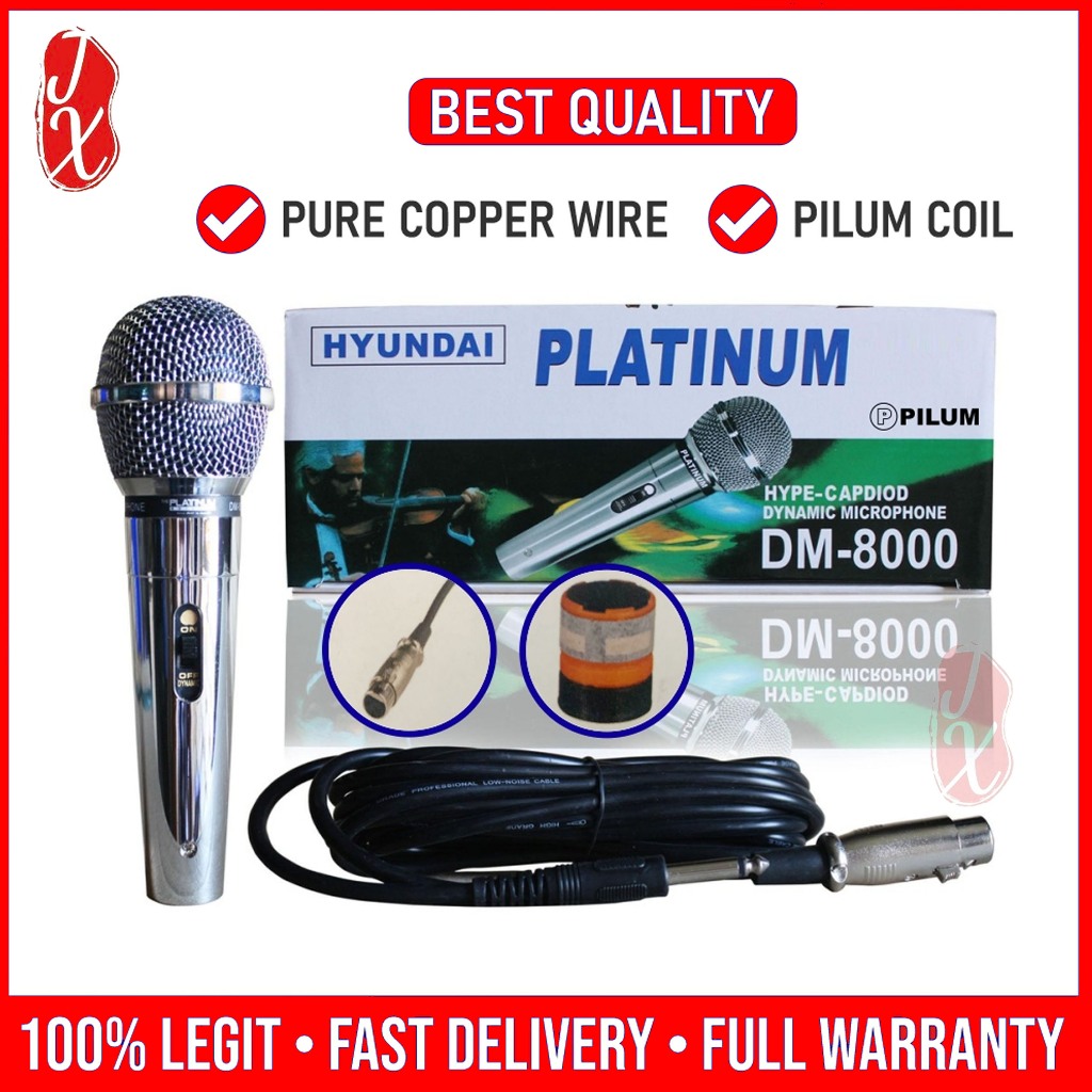 Hyundai Platinum DM-8000 Professional Dynamic Microphone Pure Copper with Pilum Coil | Shopee ...