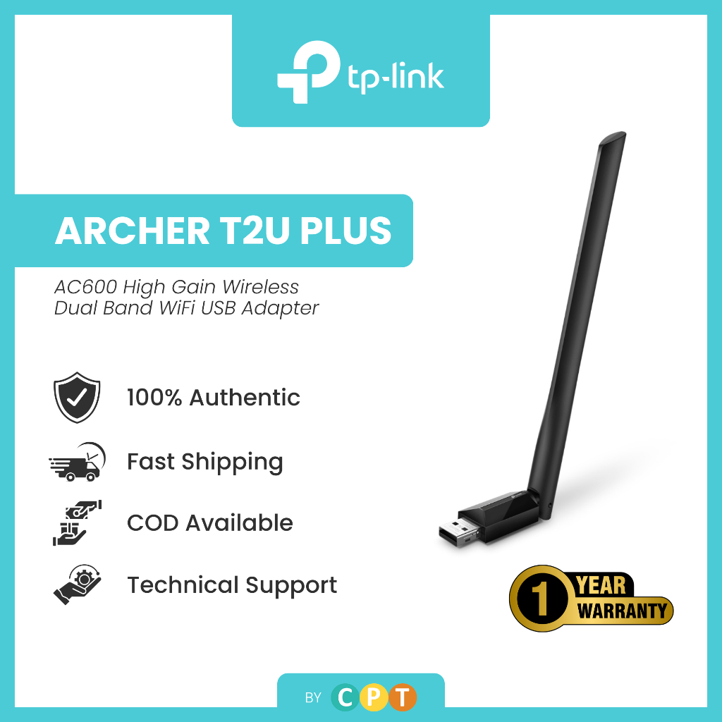 TP-Link Archer T2U Plus AC600 High Gain Wireless Dual Band USB Adapter ...