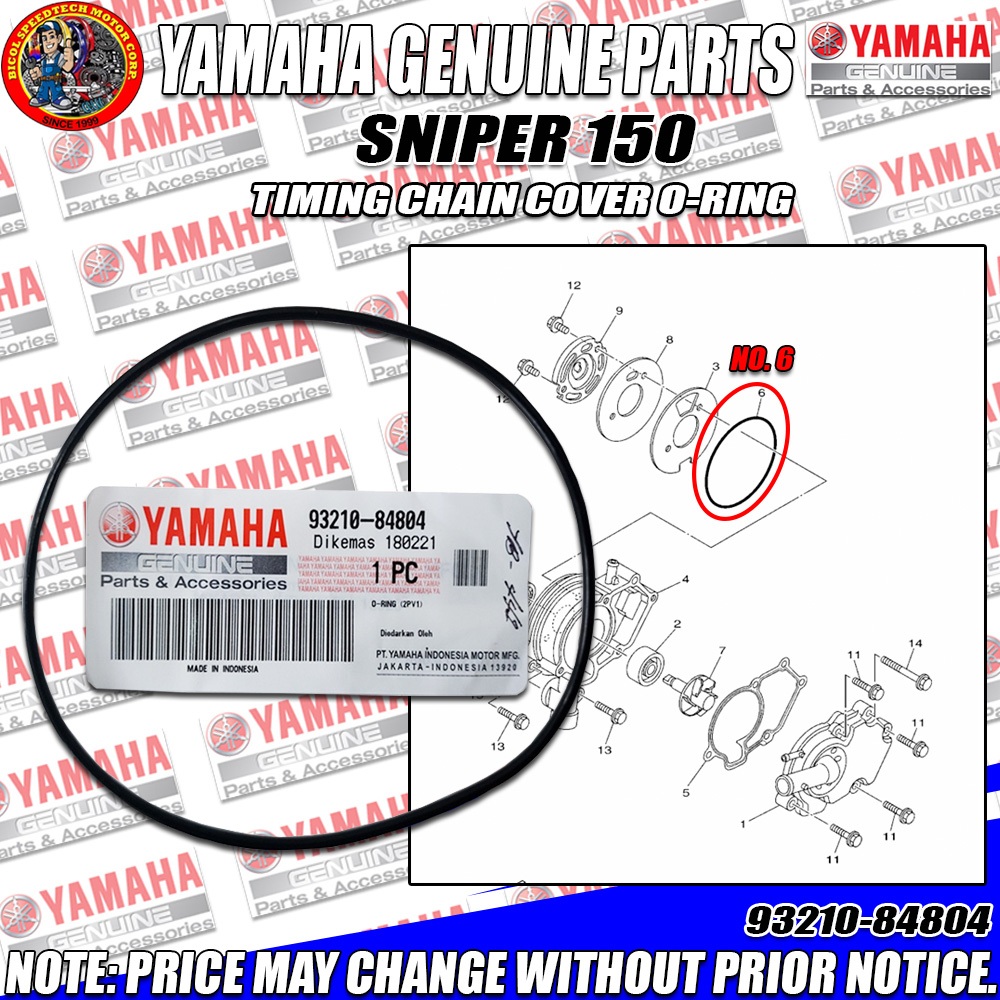 SNIPER 150 TIMING CHAIN COVER O-RING (YGP) (GENUINE: 93210-84804 ...