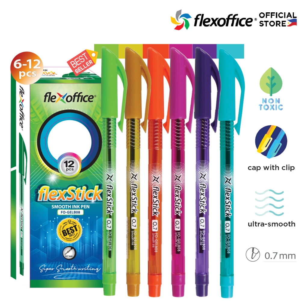 FlexOffice FlexStick 0.7mm GelPen - 6pcs/12pcs - Multicolor - FO-GELB08 ...