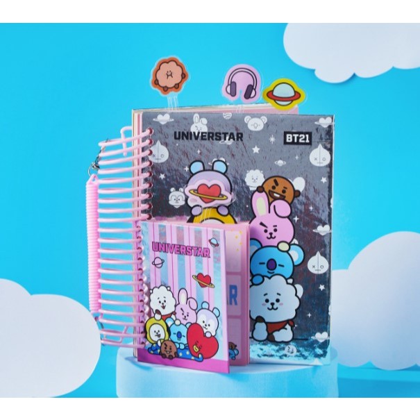 MINISO BT21 Collection A5 Holographic Big Wire-bound Notebook (80 ...