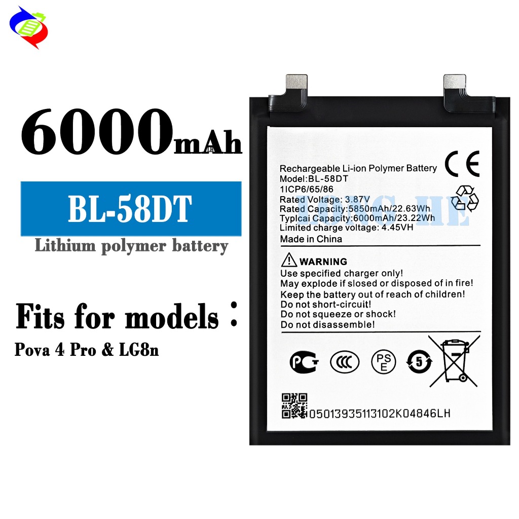 TECNO Pova 4 Pro LG8n BL-58DT Battery | Shopee Philippines