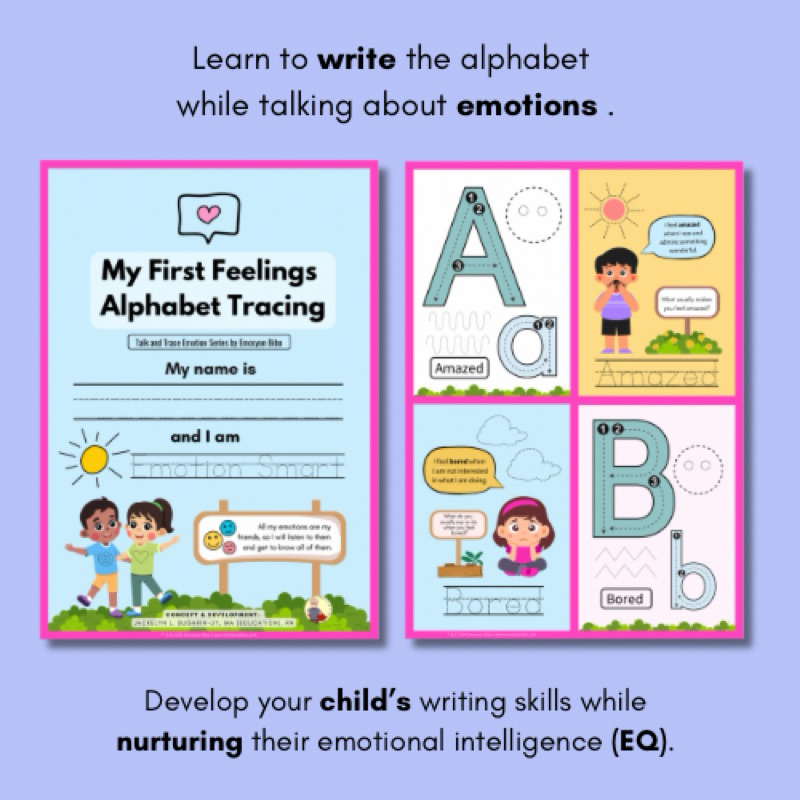 My Feelings Alphabet Tracing - ABC Chart for Kids Tracing Emotions ...