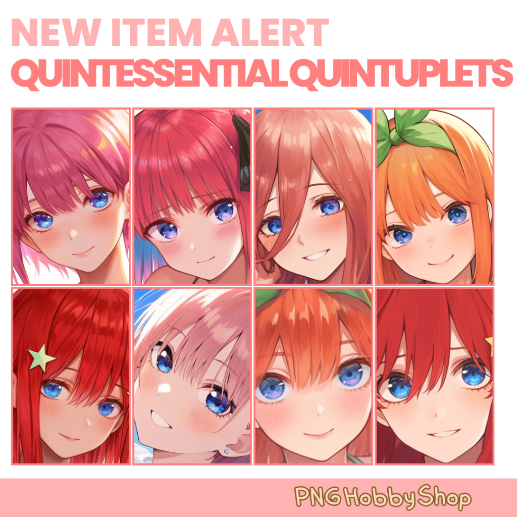 Quintessential Quintuplets Set 1 Anime Photocards and Keychains - PNG ...