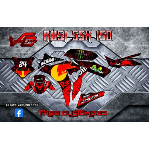 Decals, Sticker for Rusi SSX 150 Redbull001 | Shopee Philippines