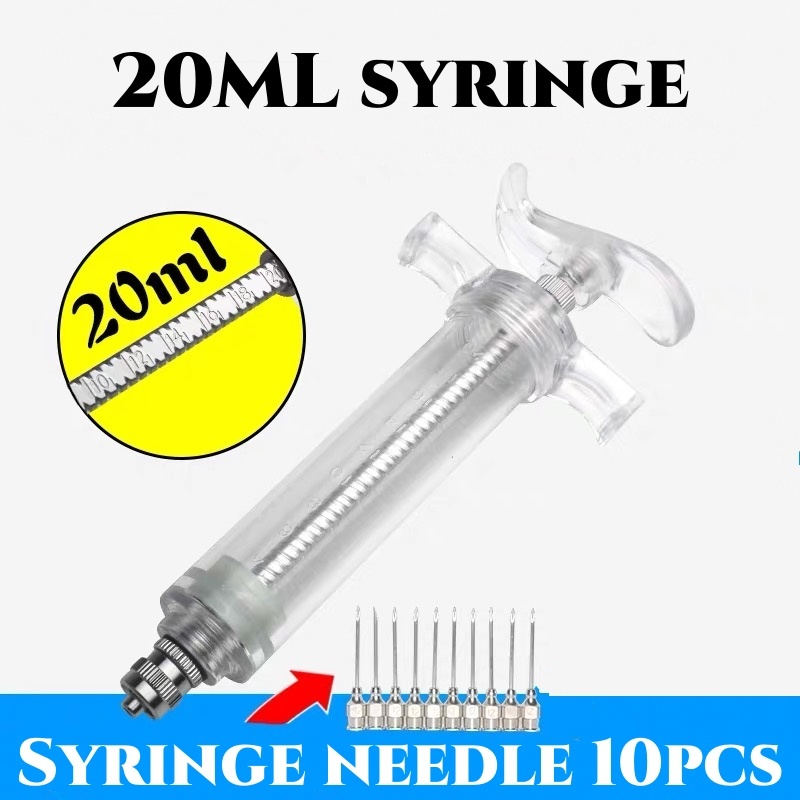 Fiber Glass Syringe For Pig/ 20ml Syringe/Equipped With 10pcs Stainless ...