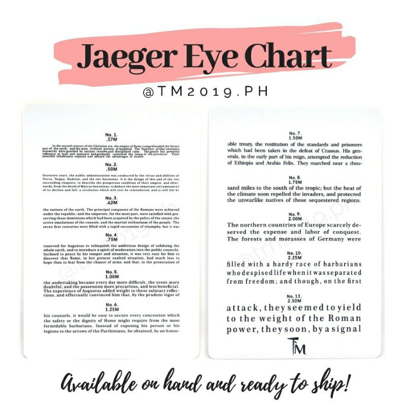 [TM2019] Pocket Size Jaeger Eye Chart | Shopee Philippines