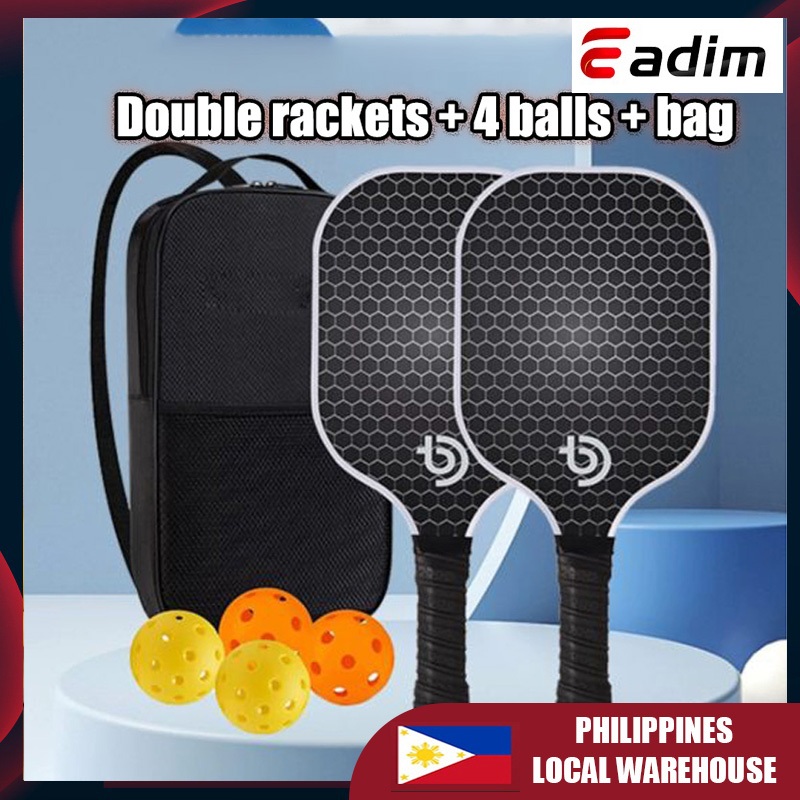 Carbon fiber Pickleball Rackets Set Pickleball Paddle Set of 2 Rackets ...