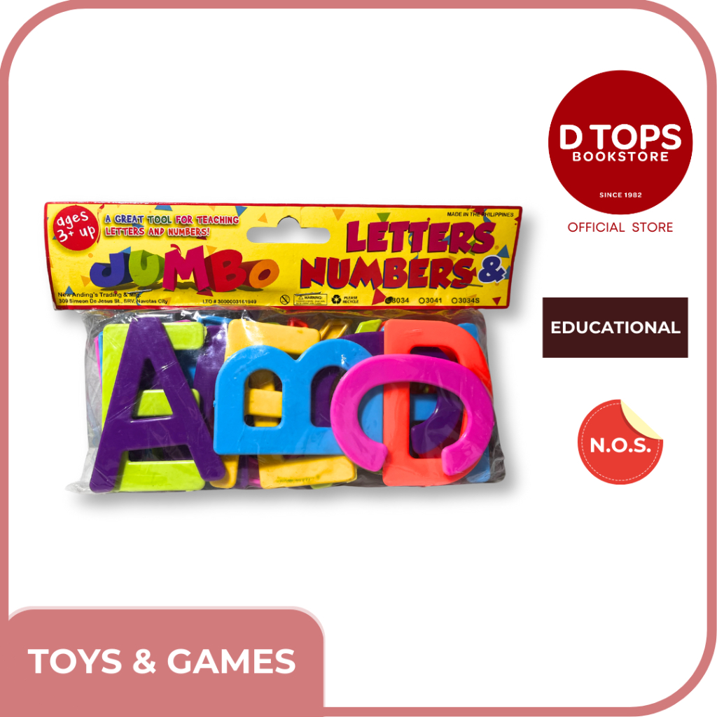 Colorful JUMBO LETTERS NUMBERS (in uppercase, lowercase) | Shopee ...