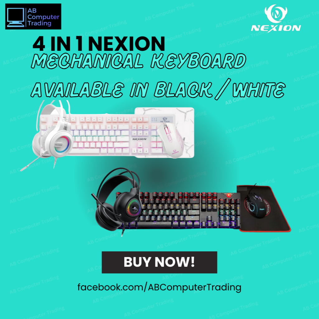 4 IN 1 NEXION MECHANICAL KEYBOARD AVAILABLE IN BLACK/WHITE | Shopee ...