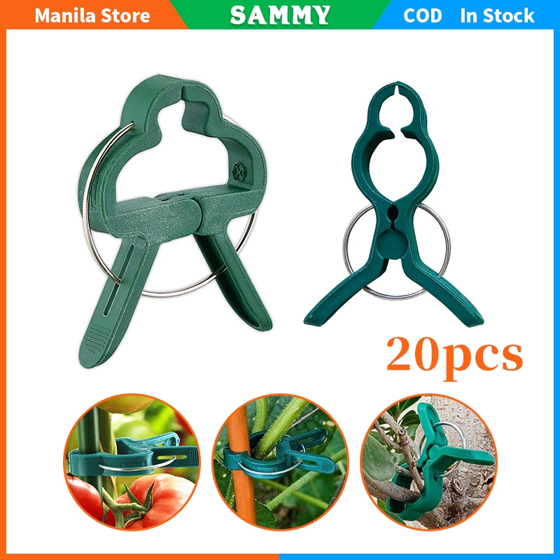 20pcs Flower Stem Clips Garden Support Clamps Spring Clamp Holders ...