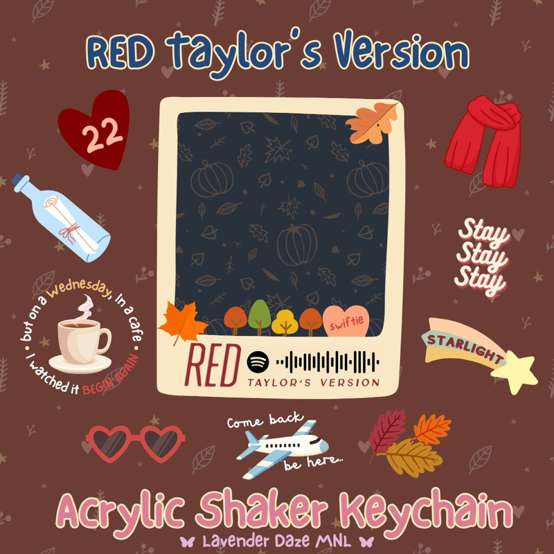 Taylor Swift Red Taylor's Version Acrylic Shaker Keychain | Shopee ...