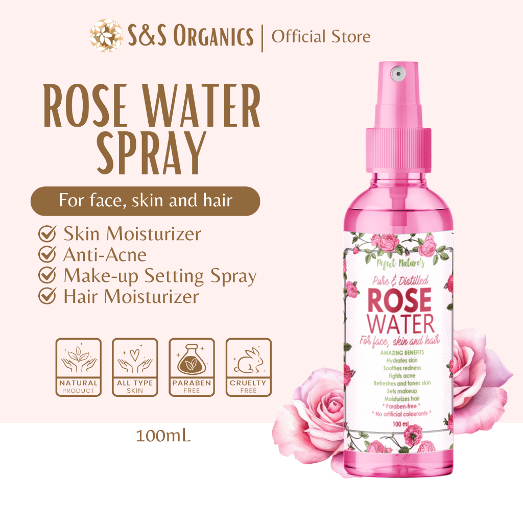 Organic Rose Water Glow Mist , Toner & Setting Spray for Make up 100ml ...