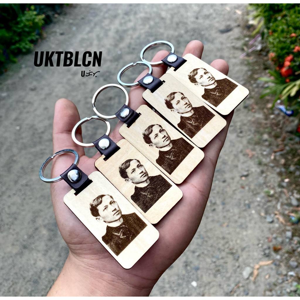 Laser engraved wooden keychain Basswood keychain engraving front and ...