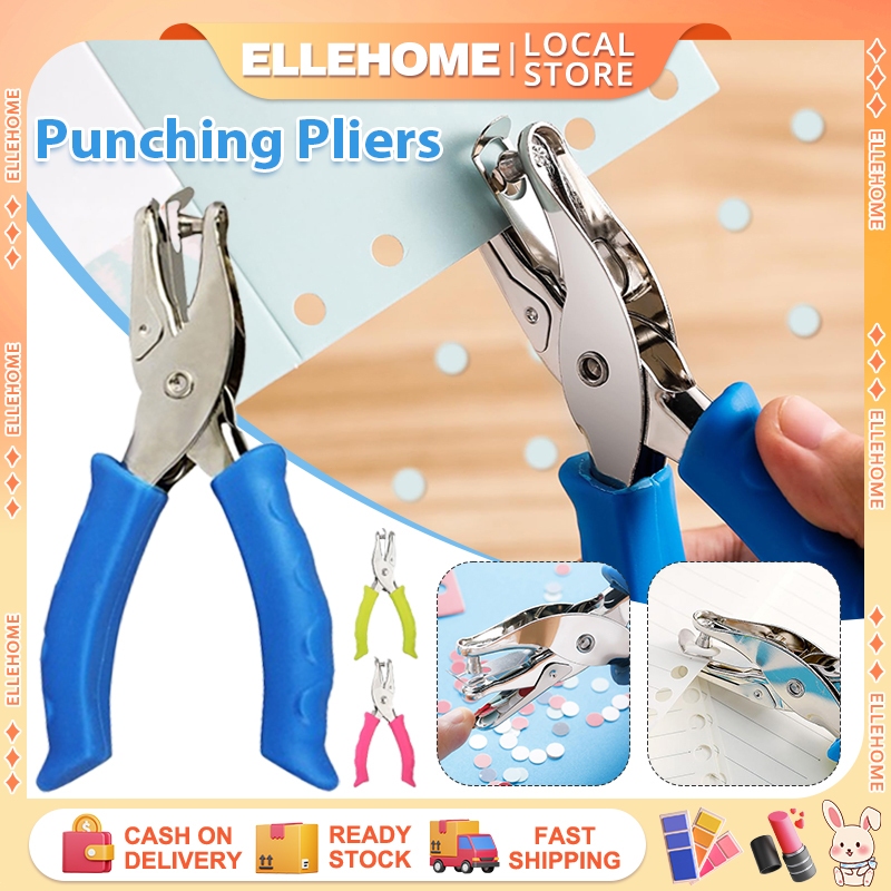 Punching Pliers 6mm Small Hand-Held Single Round Hole Punch 1/4” Hole ...