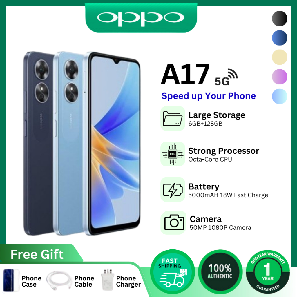 OPPO A17 | 50MP AI Camera Smartphone | 6+128GB | 5000mAh Long-Lasting ...