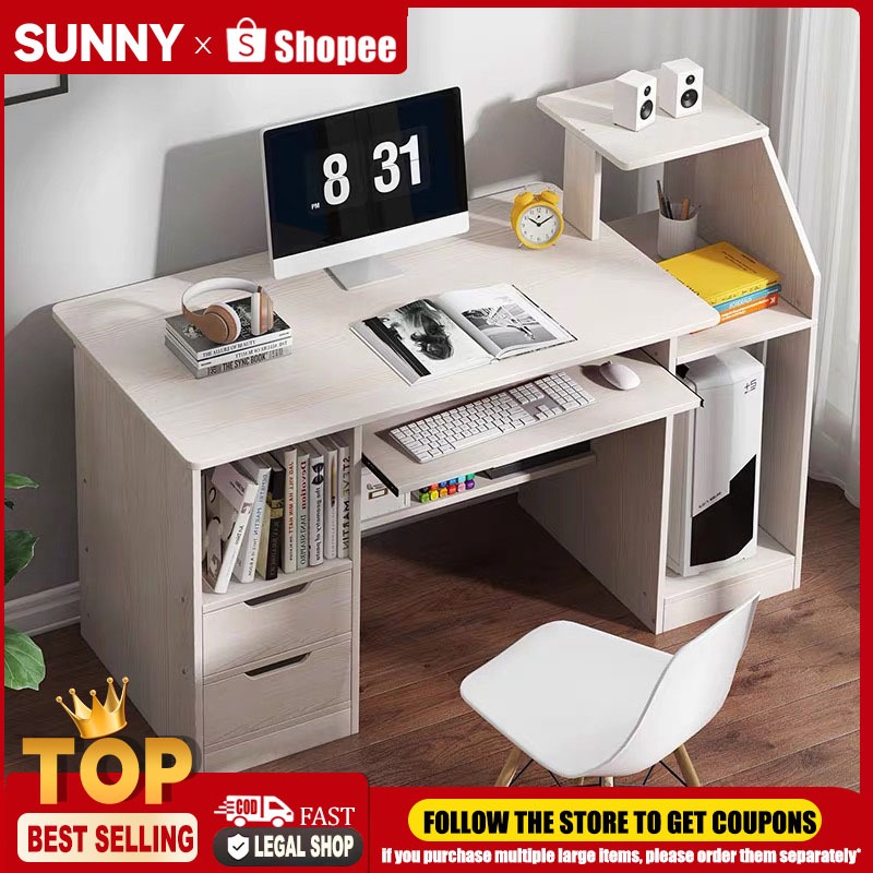SUNNY 100cm writing desk computer desk desk home study desk with drawer ...