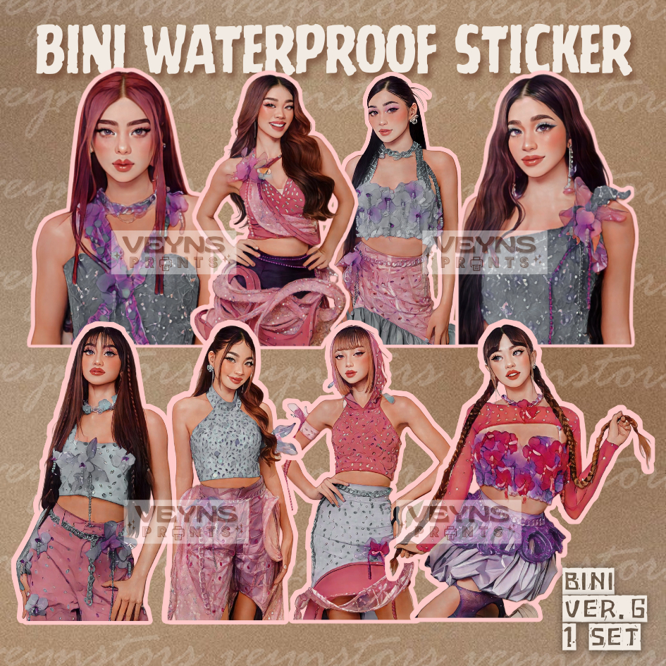 BINI MALOI AIAH SHEENA JHOANNA MIKHA COLET GWEN STACEY WATERPROOF VINYL ...