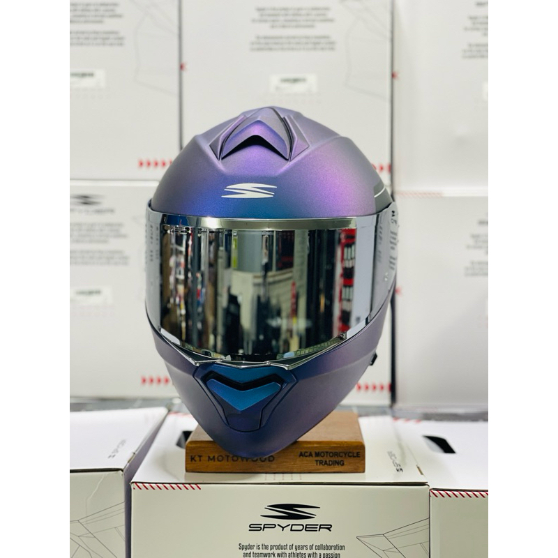 SPYDER FORCE + Modular Dual Visor Helmet w/ Free Clear Visor | Shopee ...