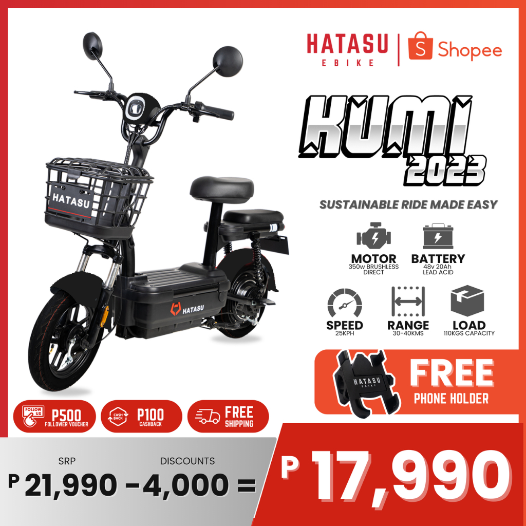 HATASU KUMI 2023 Two-wheeler Ebike with 48V 20AH Rechargeable Battery ...