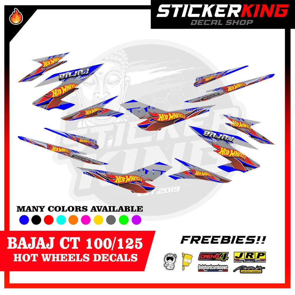 BAJAJ CT 100 CT 125 HOTWHEELS CONCEPT DECALS WITH FREEBIES LAMINATED ...