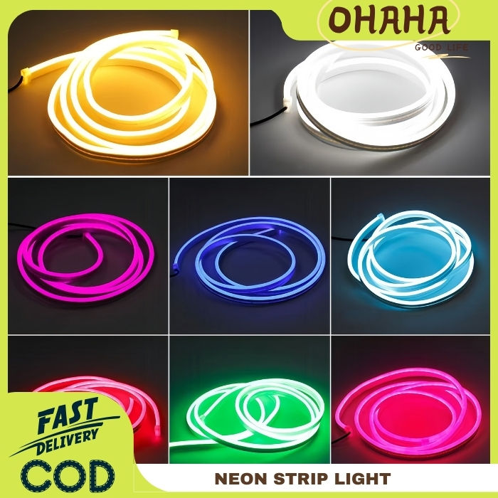 OHAHA NEON LED STRIP LIGHT 50M 7W/M 220V FLEXIBLE IP65 WATERPROOF ROOMS ...