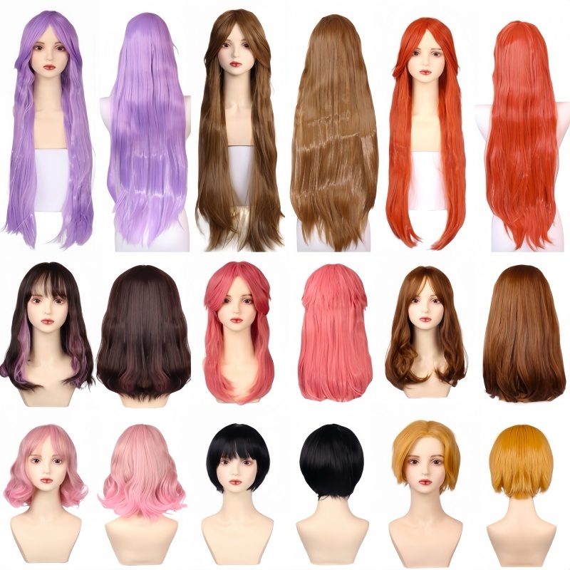 54 Kinds Of Full Head Wigs Choose 20~100cm Short Medium Long Straight ...