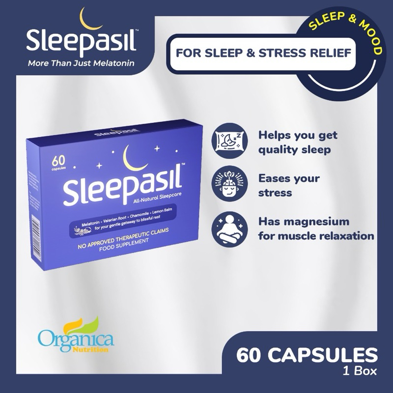 Sleepasil Melatonin & Magnesium Supplement (60capsule) | Shopee Philippines