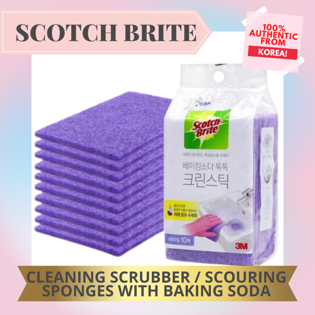 [3M] Scotch Brite Clean Stick Cleaning Scrubber Sponges With Baking ...