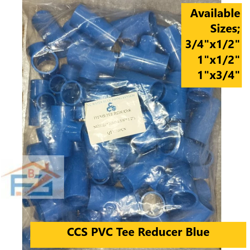 PER PACK 50pcs! Wholesale! CCS PVC Blue Tee Reducer Fittings Sizes 3/4 ...