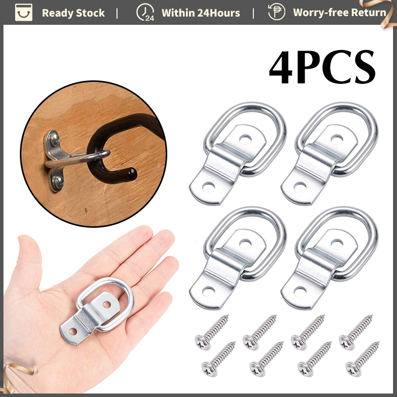4PCS Heavy Duty D Ring Tie Down Anchor Stainless Steel Trailer Tie Down ...