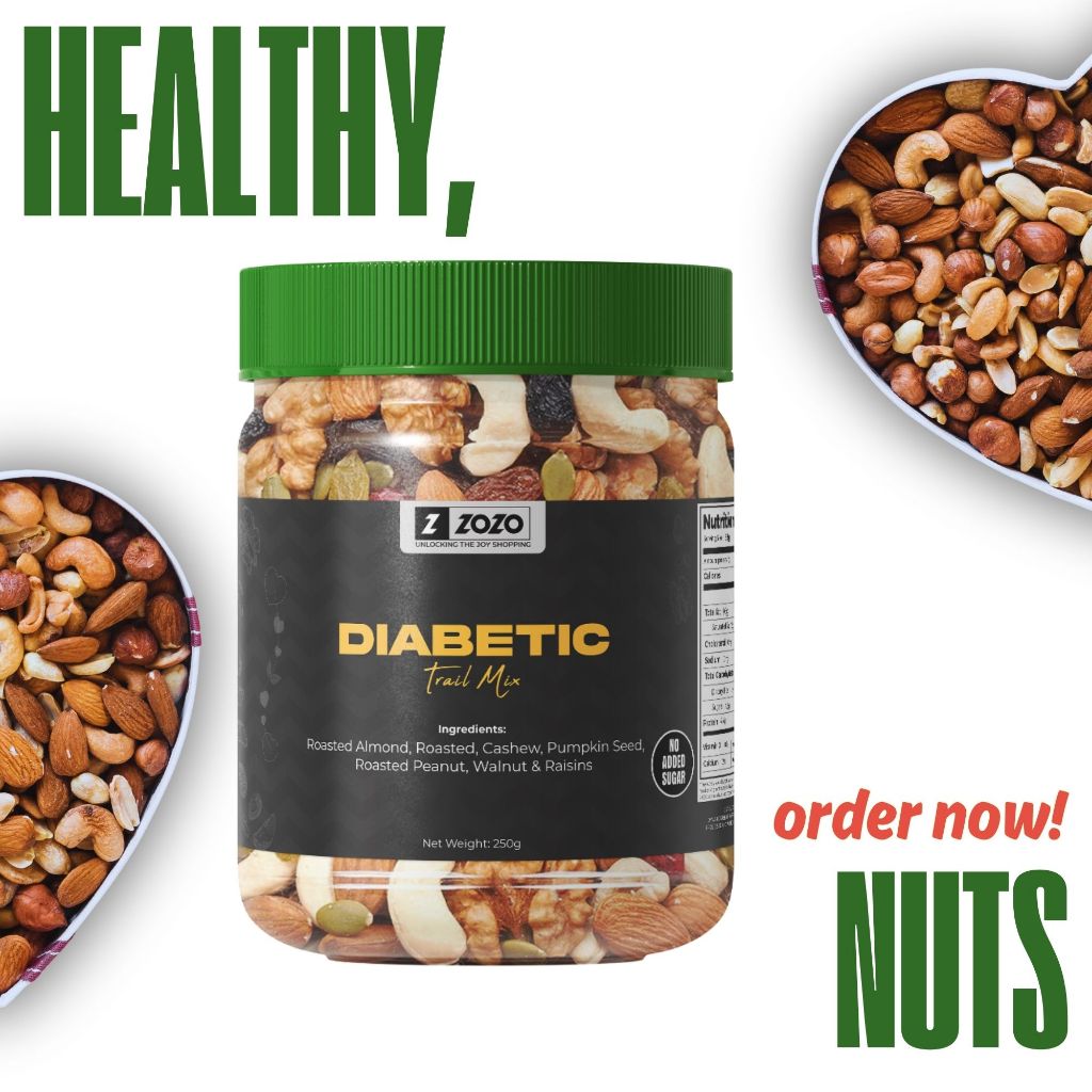 DiabeticTrail Mix Nuts: 250g Super Healthy Snack Pack | Shopee Philippines