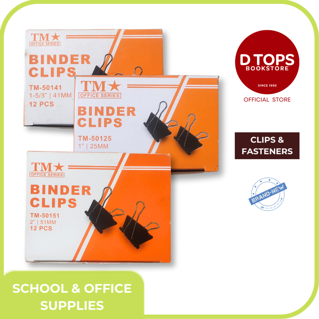 TM OFFICE SERIES BINDER CLIPS 12 pcs/box 25mm, 41mm, 51mm | Shopee Philippines