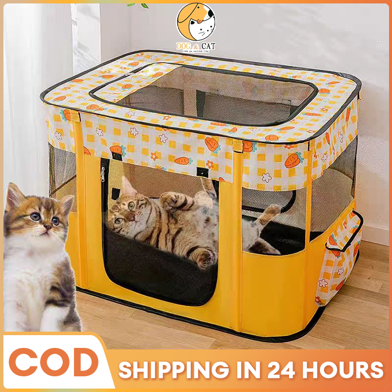 Portable Cat Breeding Box Foldable Pet House Anti-Mosquito Tent Kitten ...