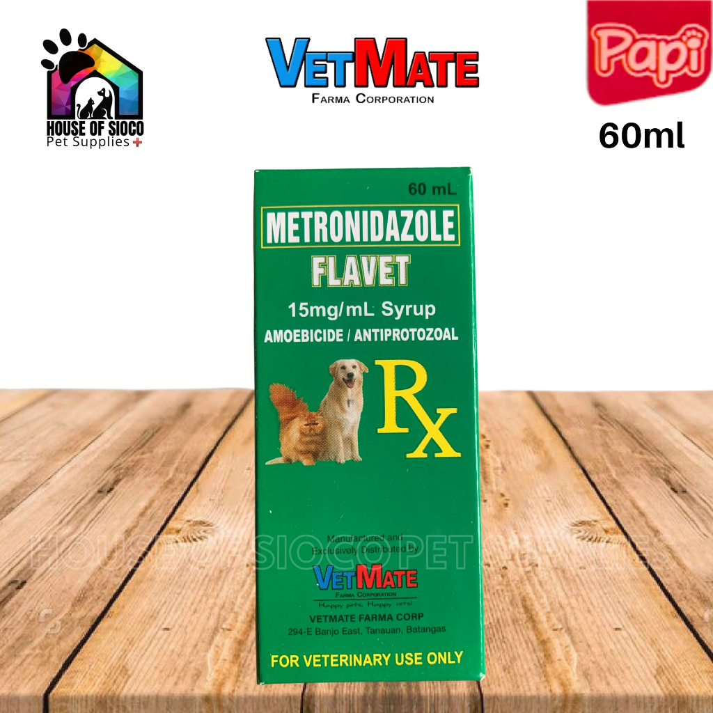 Papi Flavet Amoebicide / Antiprotozoal Syrup For Pets 60ml | Shopee ...