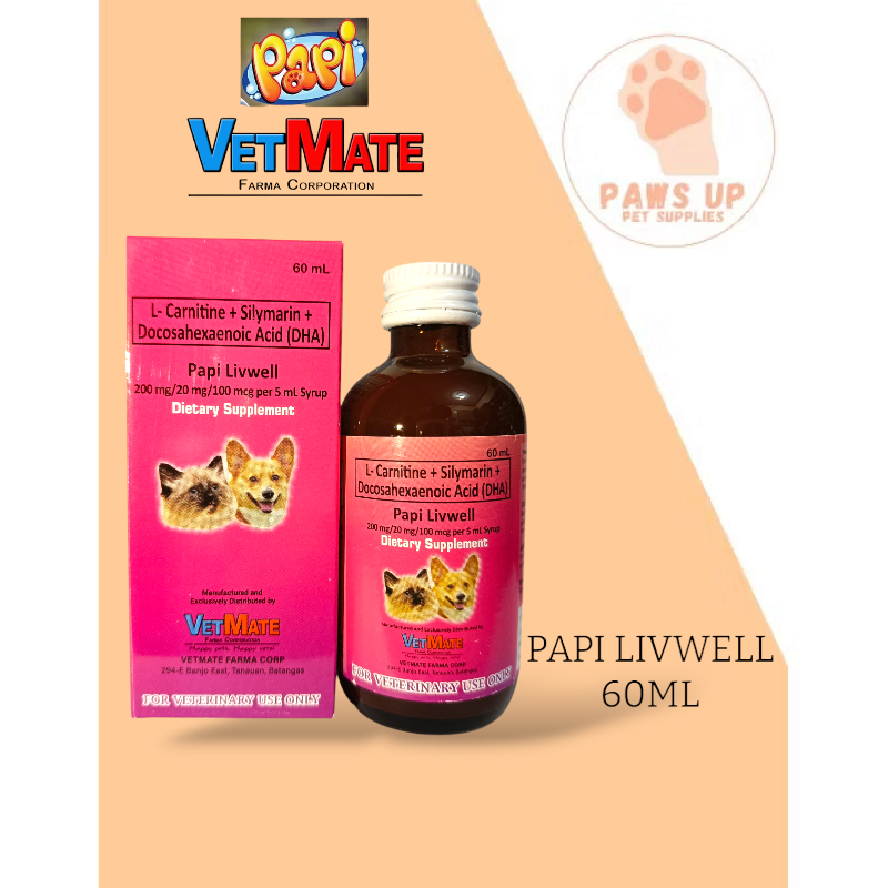 VetMate Papi Livwell Syrup for Dog and Cat 60ML (1 Bottle) | Shopee ...