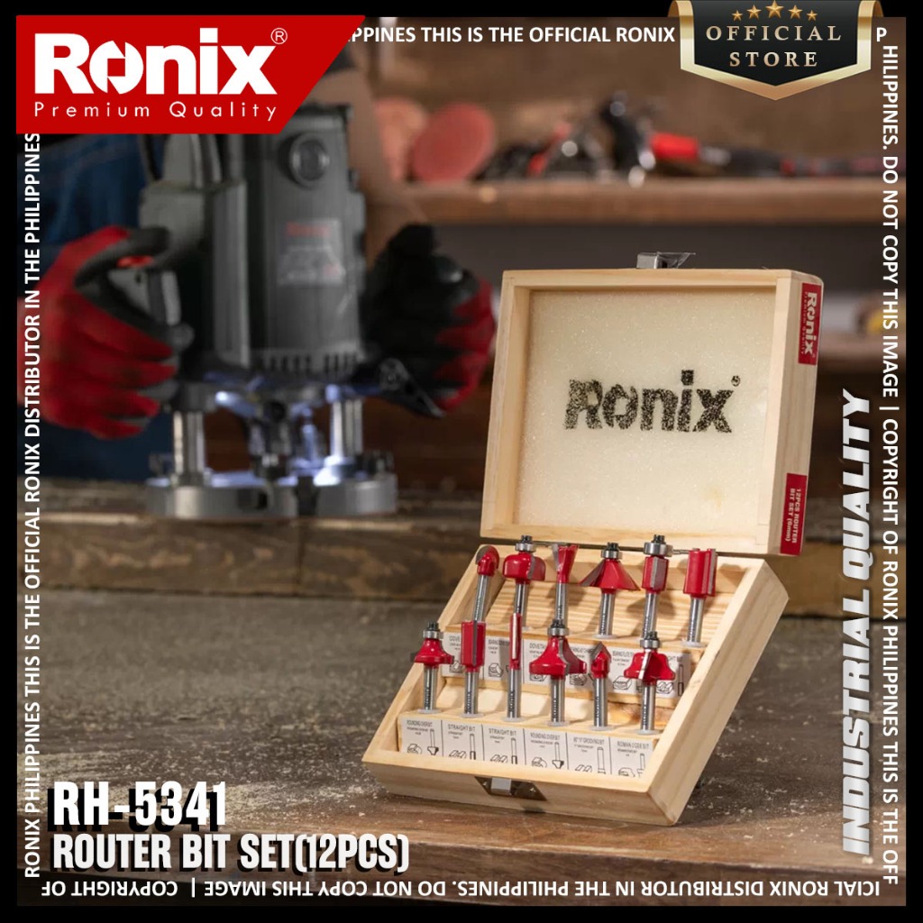 Ronix RH-5341 Router bit set-12PCS suitable for working carpentry ...