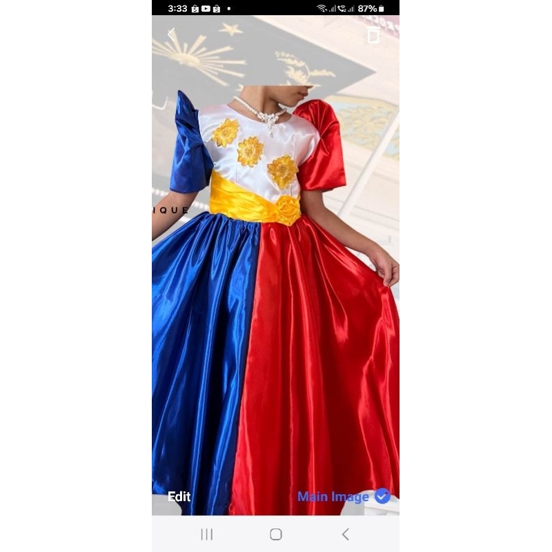 buwan ng wika fil flag inspired for kid gown costume | Shopee Philippines
