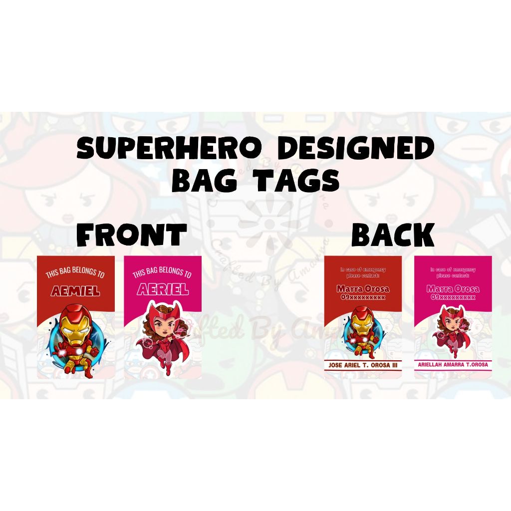 PVC SUPERHERO DESIGNED BAG TAGS | Shopee Philippines