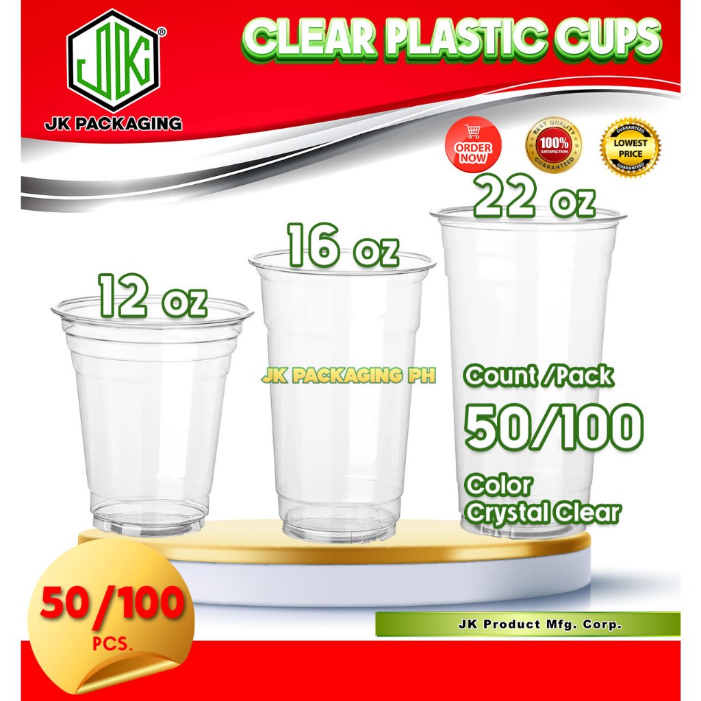 Clear Plastic Cups |【 100 PCS. Plastic Y CUP 】 PP Cup 95 MM Disposable ...