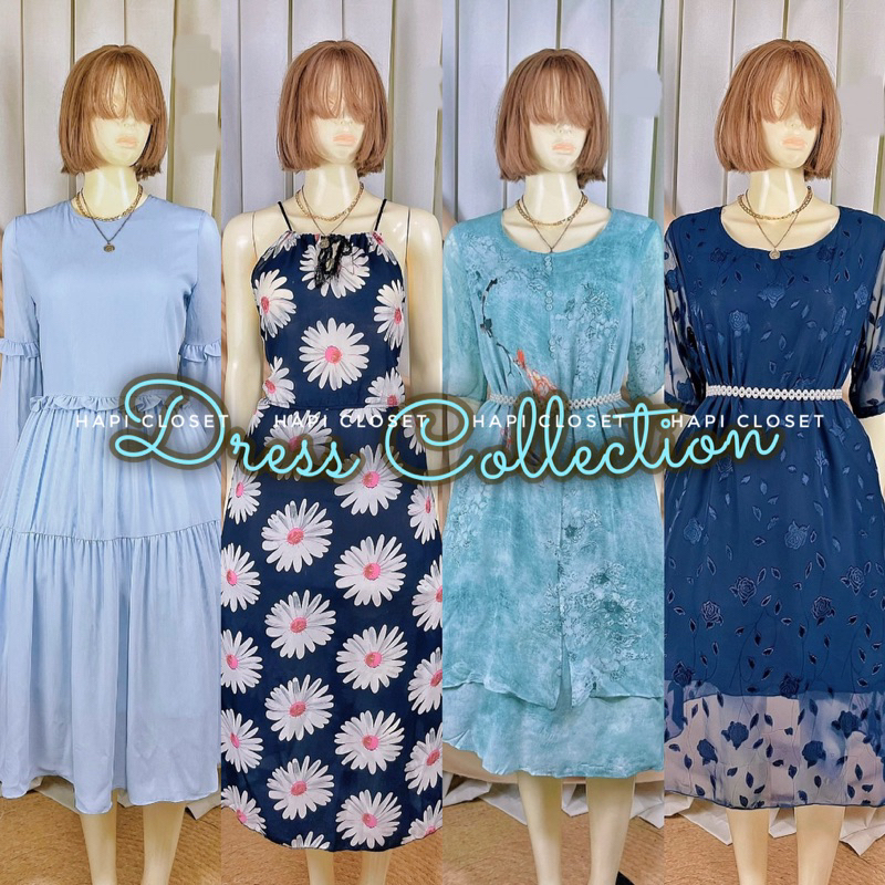 [Updated: AUG 26/24] PRELOVED BLUE/GRAY/SILVER DRESS COLLECTION (MAXI ...
