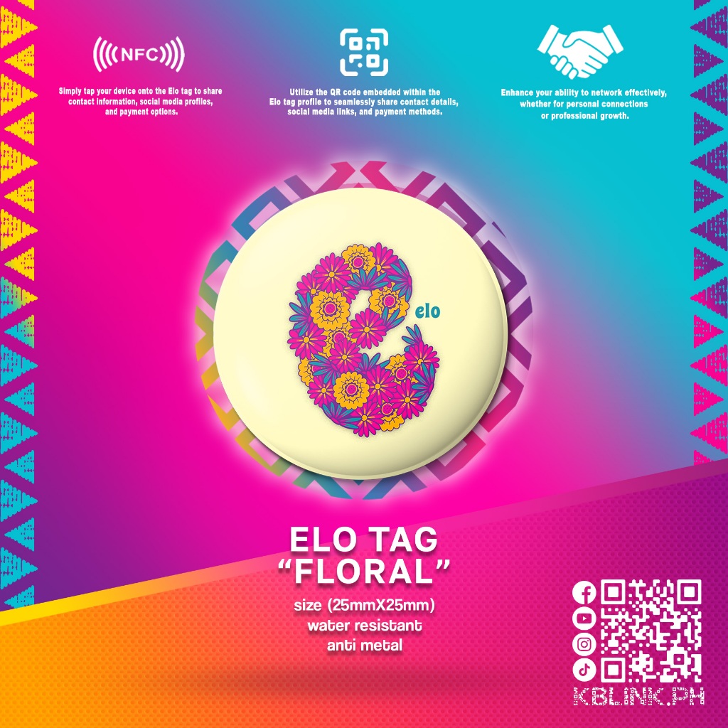 Elo Tag Floral (Digital Business Calling Tag Phone Sticker Tag ...