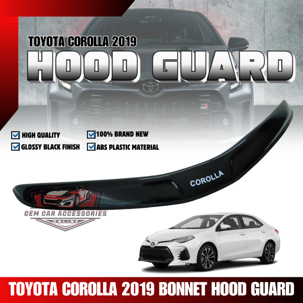 GCAO ABS Bonnet Hood Guard Deflector Cover for Toyota Corolla 2019 ...