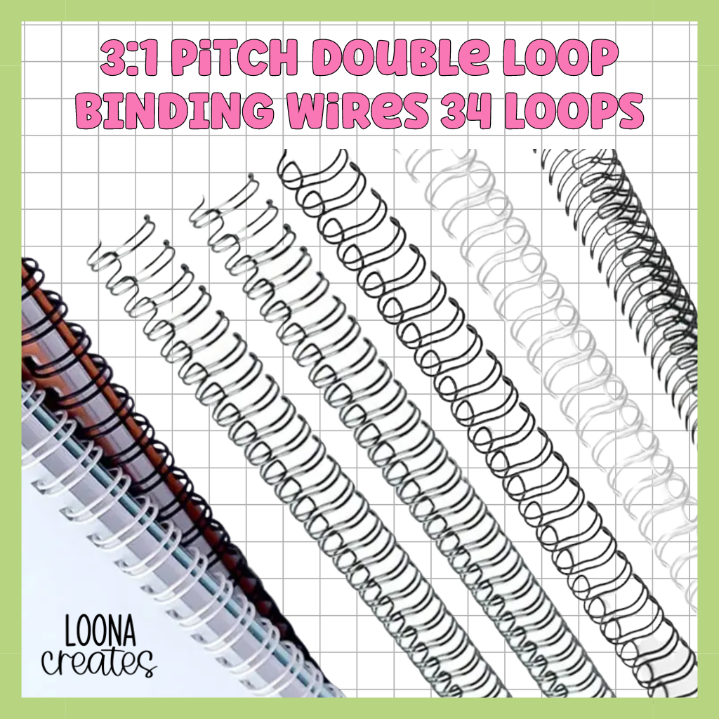 Double Loop Binding Wires for Quaff or Officom 3:1 Pitch A4 Size 34 ...