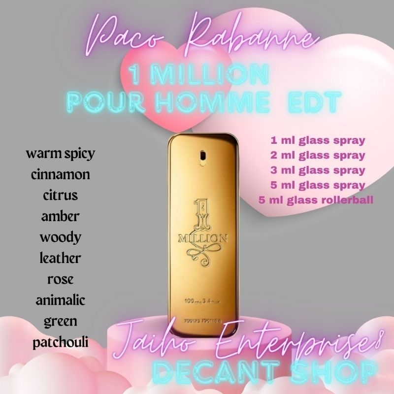 Authentic Perfume Samples Paco Rabanne 1 Million EDT 1-5ml | Shopee ...