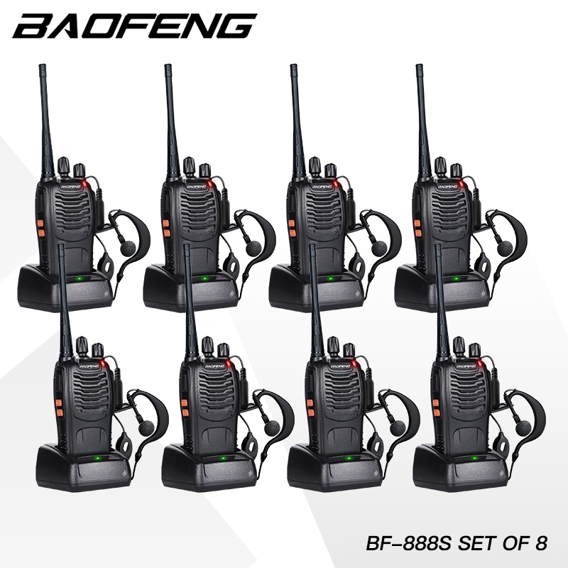 *COD* 8 PCS Baofeng BF 888S 5w walkie-talkie VHF/UHF long range two way radio radio Walkie ...