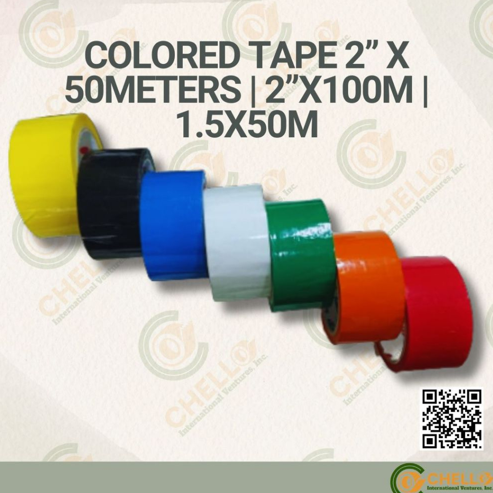Colored tape 2” x 50meters | 2”x100m | 1.5x50m | Shopee Philippines
