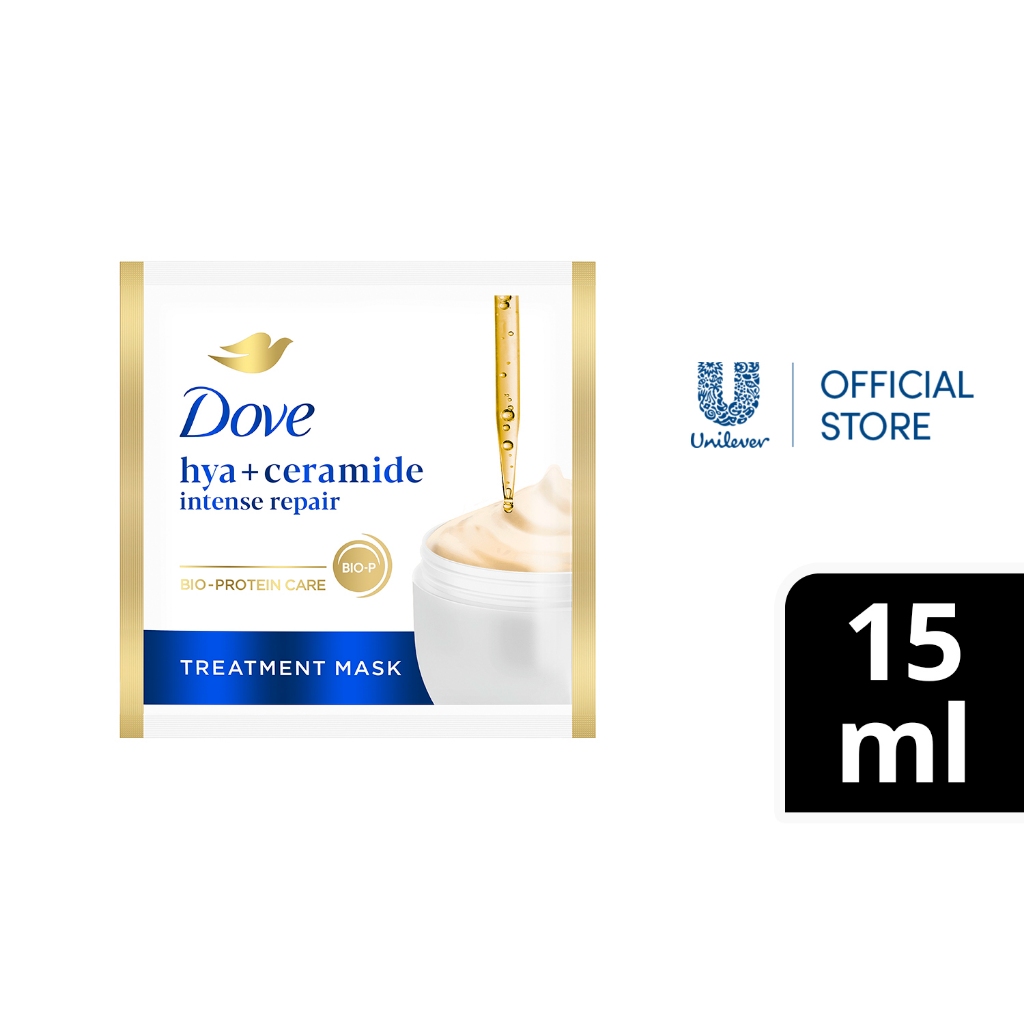 Dove Hya+Ceramide Intense Repair Treatment Mask 18ml Sachet for Damaged ...