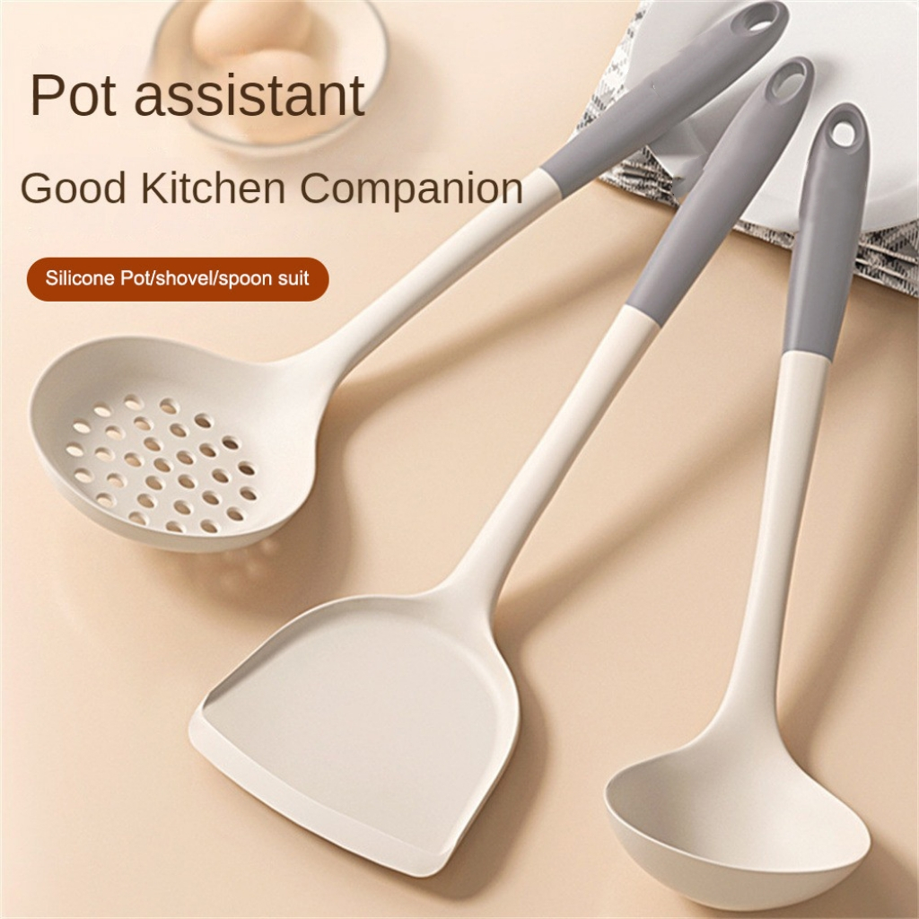 Kitchenware Silicone 3-piece Shovel Spoon Colander High Temperature ...
