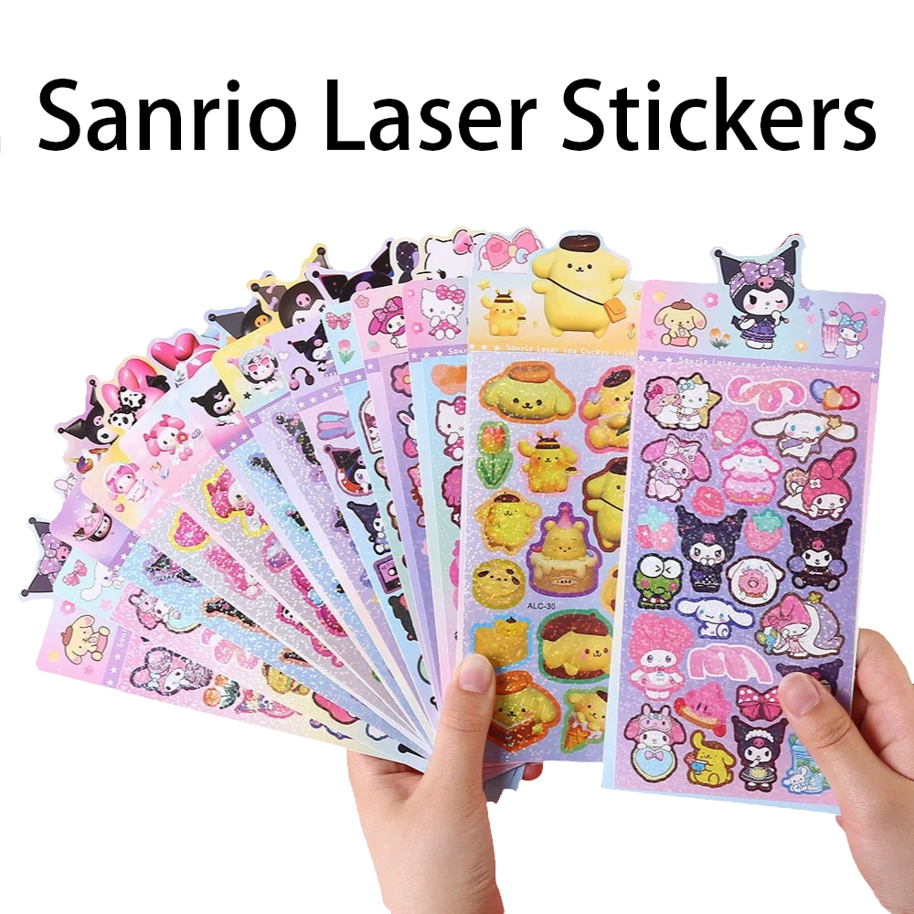 20 pcs Sanrio laser stickers set paper scrapbook decorative doodle ...